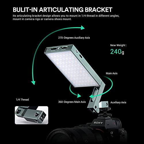 Godox M1 RGB LED Full Color Video Light,Pocket Size RGB Mini Video Light,13W 2500k-8500k Adjustable,CRI97 TLCT97,Music Beats Light Function and 40 FX Lighting Effects with Aluminum Alloy Shell(Gray)