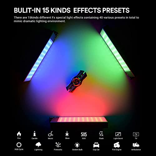 Godox M1 RGB LED Full Color Video Light,Pocket Size RGB Mini Video Light,13W 2500k-8500k Adjustable,CRI97 TLCT97,Music Beats Light Function and 40 FX Lighting Effects with Aluminum Alloy Shell(Gray)