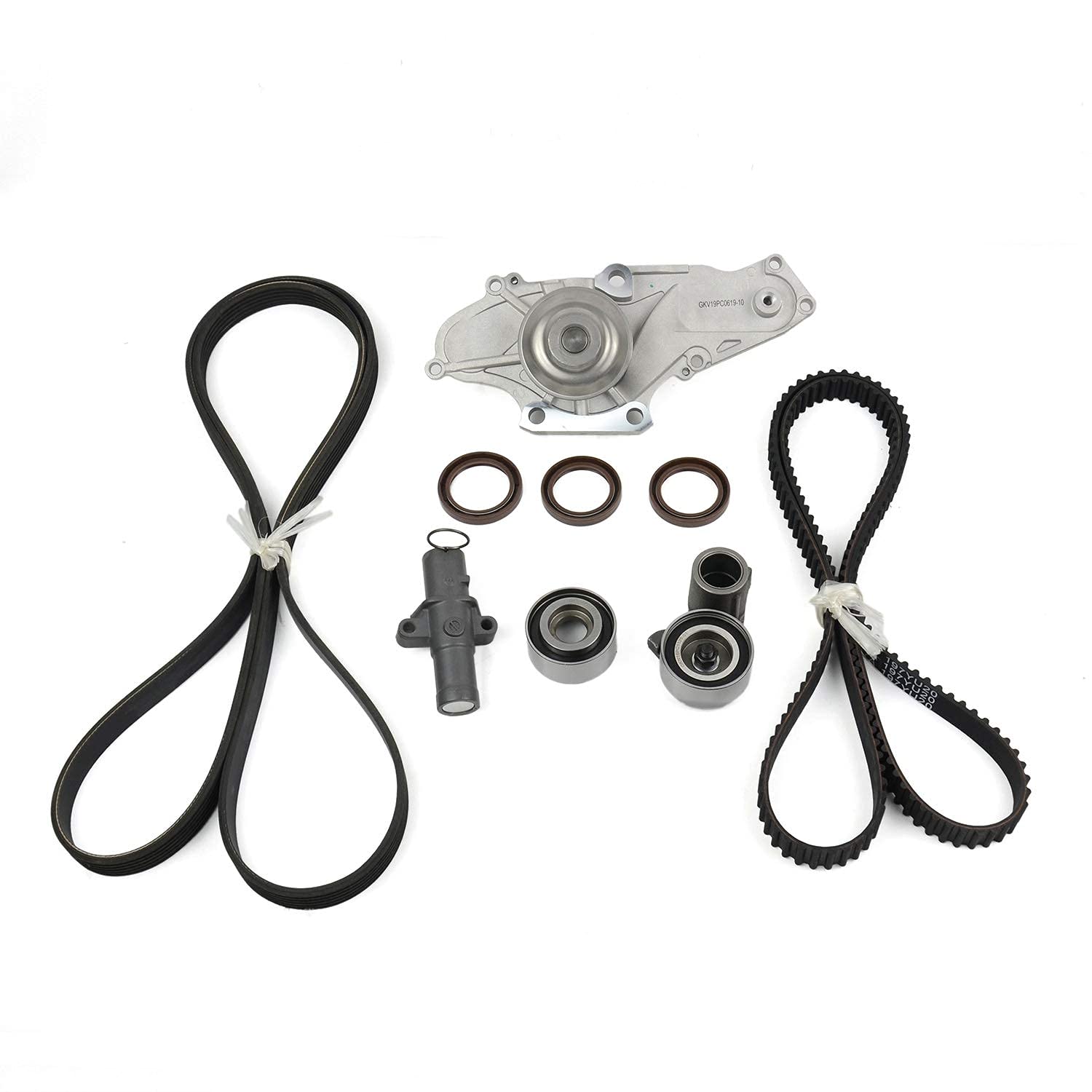 TKH002 Timing Belt Kit with Water Pump Kit Fits for Acura MDX RDX RL TL TSX ZDX Honda Accord Crosstour Pilot Odyssey Ridgeline 3.0 3.2 3.5 3.7L 2003-2017 Replace# TCKWP329 TKH-002
