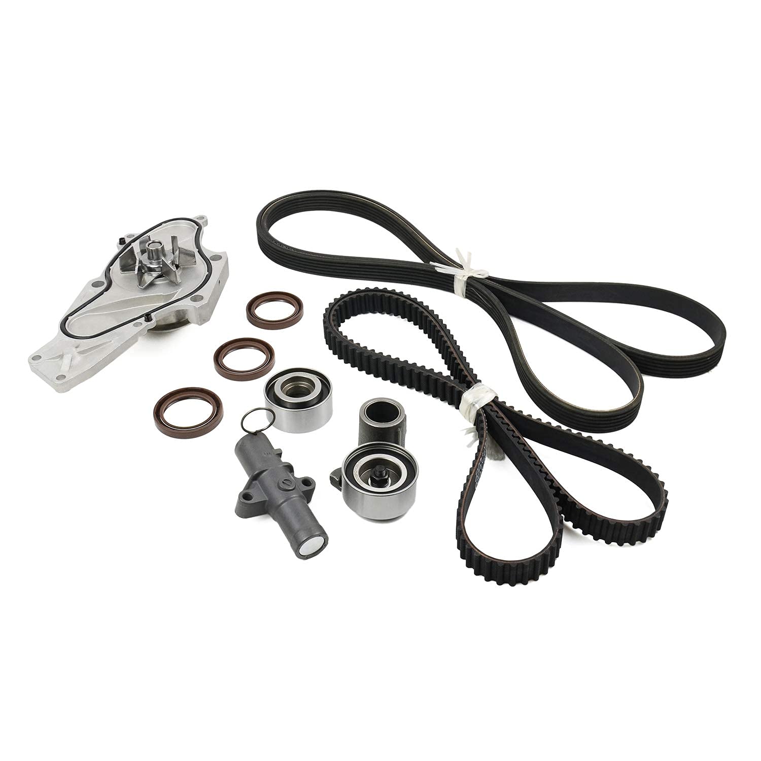 TKH002 Timing Belt Kit with Water Pump Kit Fits for Acura MDX RDX RL TL TSX ZDX Honda Accord Crosstour Pilot Odyssey Ridgeline 3.0 3.2 3.5 3.7L 2003-2017 Replace# TCKWP329 TKH-002