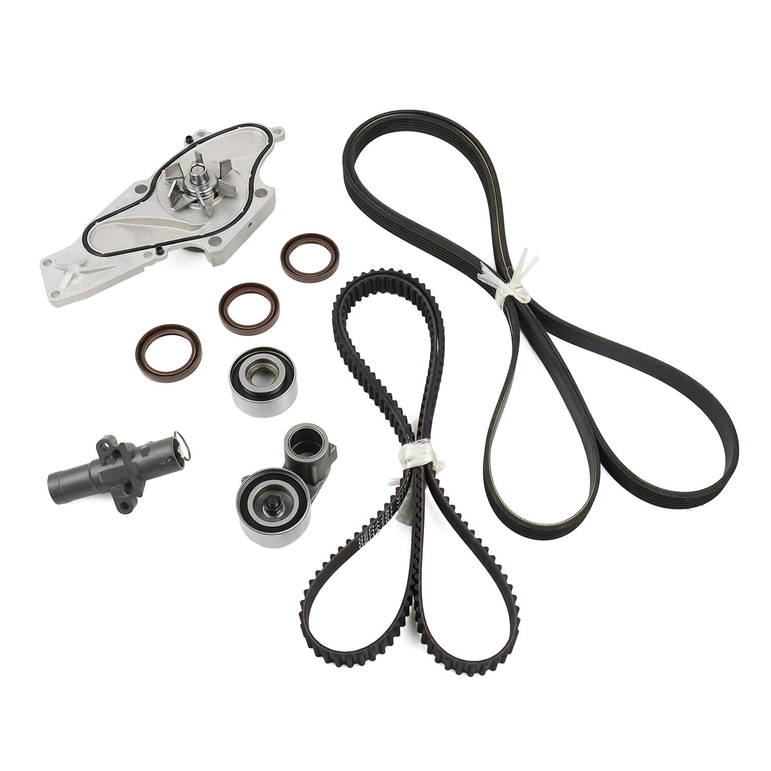 TKH002 Timing Belt Kit with Water Pump Kit Fits for Acura MDX RDX RL TL TSX ZDX Honda Accord Crosstour Pilot Odyssey Ridgeline 3.0 3.2 3.5 3.7L 2003-2017 Replace# TCKWP329 TKH-002