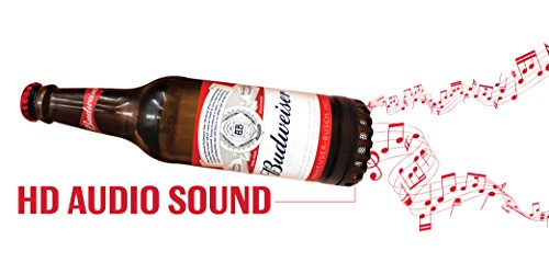 Budweiser Bluetooth Bottle Speaker Authentic Design Wireless Budweiser Red Speaker, Loud Audio Beer Speaker- Bud Weiser Red