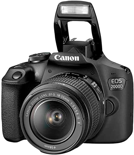 Camera Bundle for Canon EOS 2000D / Rebel T7 DSLR Camera with EF-S 18-55mm f/3.5-5.6 is II Lens and Accessories Pack (64GB, Handheld Tripod, Extra Batteries, and More) (Renewed)