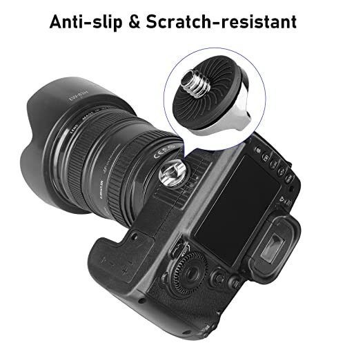 2 Packs Thumb Screw Camera Quick Release Adapter with 4 Packs Rubber Washers,1/4 Male to 1/4 Female Thread Thumbscrew L Bracket Mount Tripod Screw Rubber Pads for Camera Mounting Plate Flash Bracket