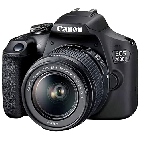 Camera Bundle for Canon EOS 2000D / Rebel T7 DSLR Camera with EF-S 18-55mm f/3.5-5.6 is II Lens and Accessories Pack (64GB, Handheld Tripod, Extra Batteries, and More) (Renewed)