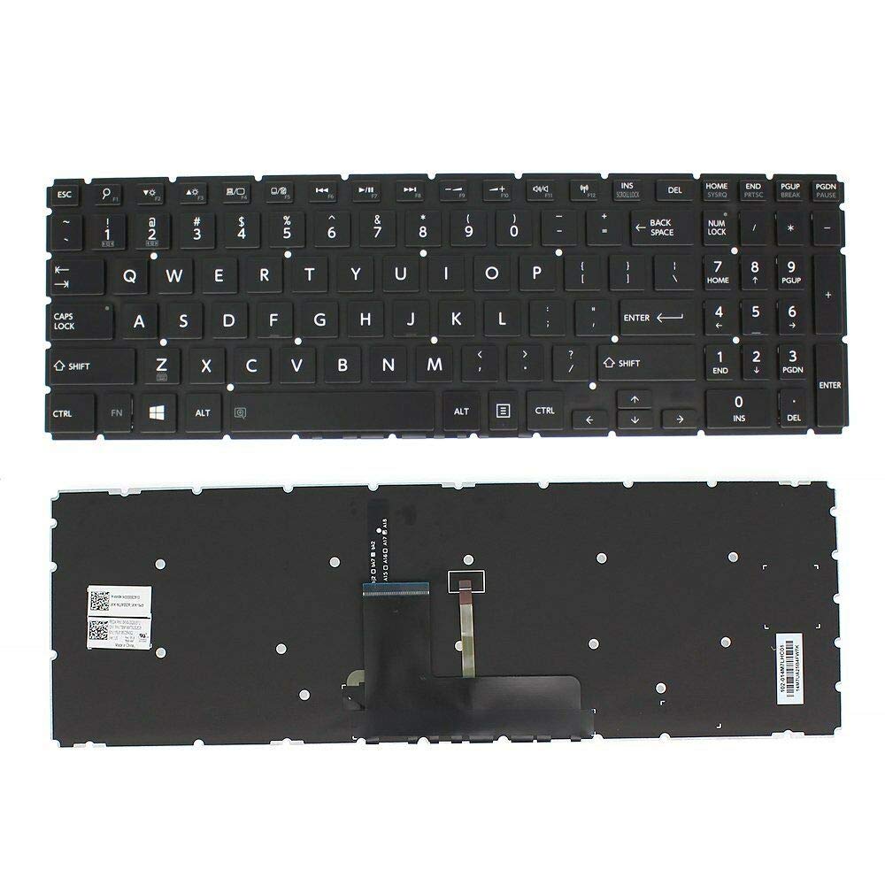 Replacement for Toshiba Satellite Radius P55W-C5208 P55W-C5210 P55W-C5314 P55W-C5316 P55W-C5318 P55W-C5320 P55W-C5321-4K Laptop US English Backlit Keyboard H000082910 0KN0-DQ3US12