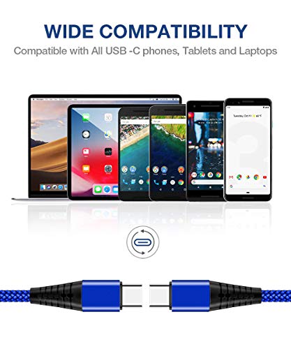 USB C to USB C Charger Cable Cord for Samsung Galaxy S22 S23 S21 S20 Plus Ultra FE 5G,Note 10 10+ 5G/20,Note20 A71 A52 A53,Z Flip 3 4,Fold 3 4,Pixel 6 Pro 5A 5,60W PD Fast Charge Charging Wire 6FT+6FT