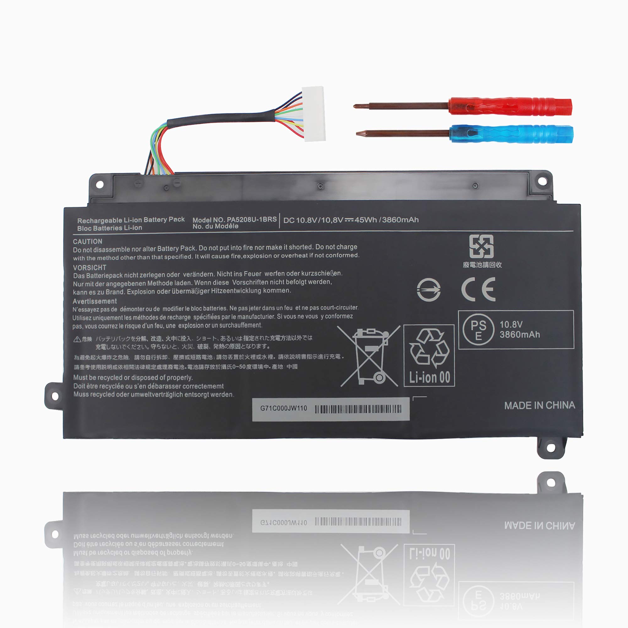 PA5208U-1BRS Battery for Toshiba Chromebook CB35-B3330 CB35-B3340 CB35-C3300 CB35-C3350 Satellite P55W P55W-C5200X P55W-C5314 P55W-C5316 P55W-C5204 P55W-C5208 E45W-C4200X L55W-C5278D L55W-C5259-1