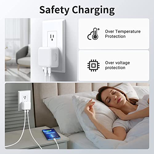 iPhone Fast Charger, 40W Super Dual USB C Wall Charger [MFi Certified] Double Port Apple USB C Charger with USB C to Lightning Cable and USB C to C Cable for iPhone 14 13 12 11 Pro Max Mini Pro iPad