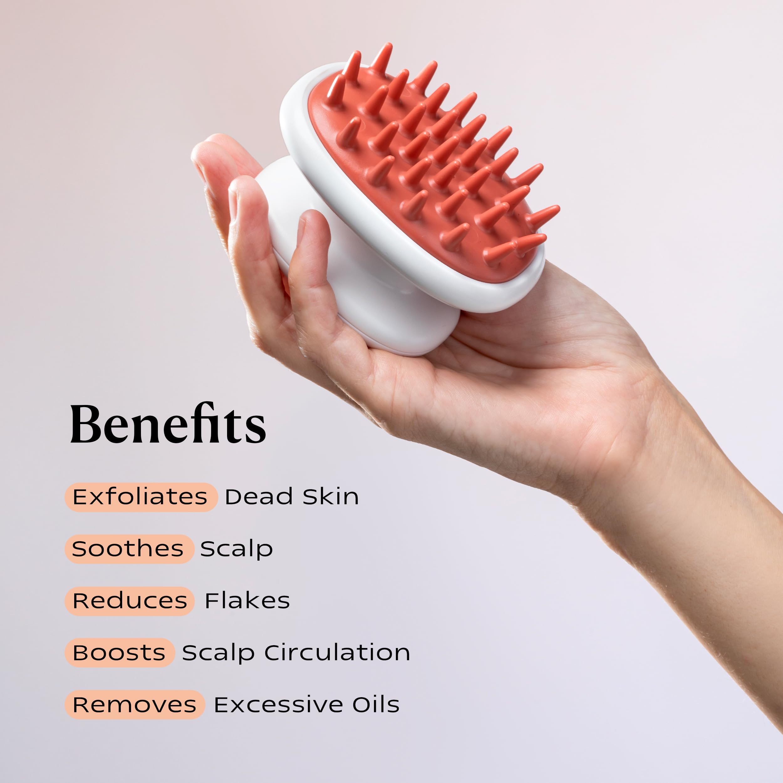 KAMEDIS Scalp Massager Shampoo Brush: Soft Silicone Scalp Exfoliator, Soothes Dry Scalp and Hair, & Scrubs Away Dandruff