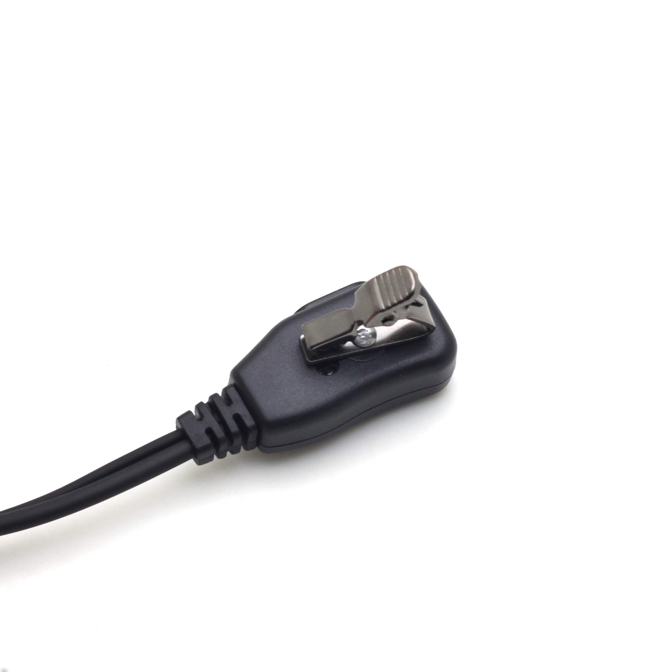 Kymate 2 Pin G Shape Clip-Ear Headset Earpiece with Mic for Two Way Radio Devices DEP450 CP040 CP200 CP200D CP185 DTR650 PR400 EP450 CLS1110 CLS1410 CLS1450 CLS DLR DTR RDX RDU RDV 5Pack