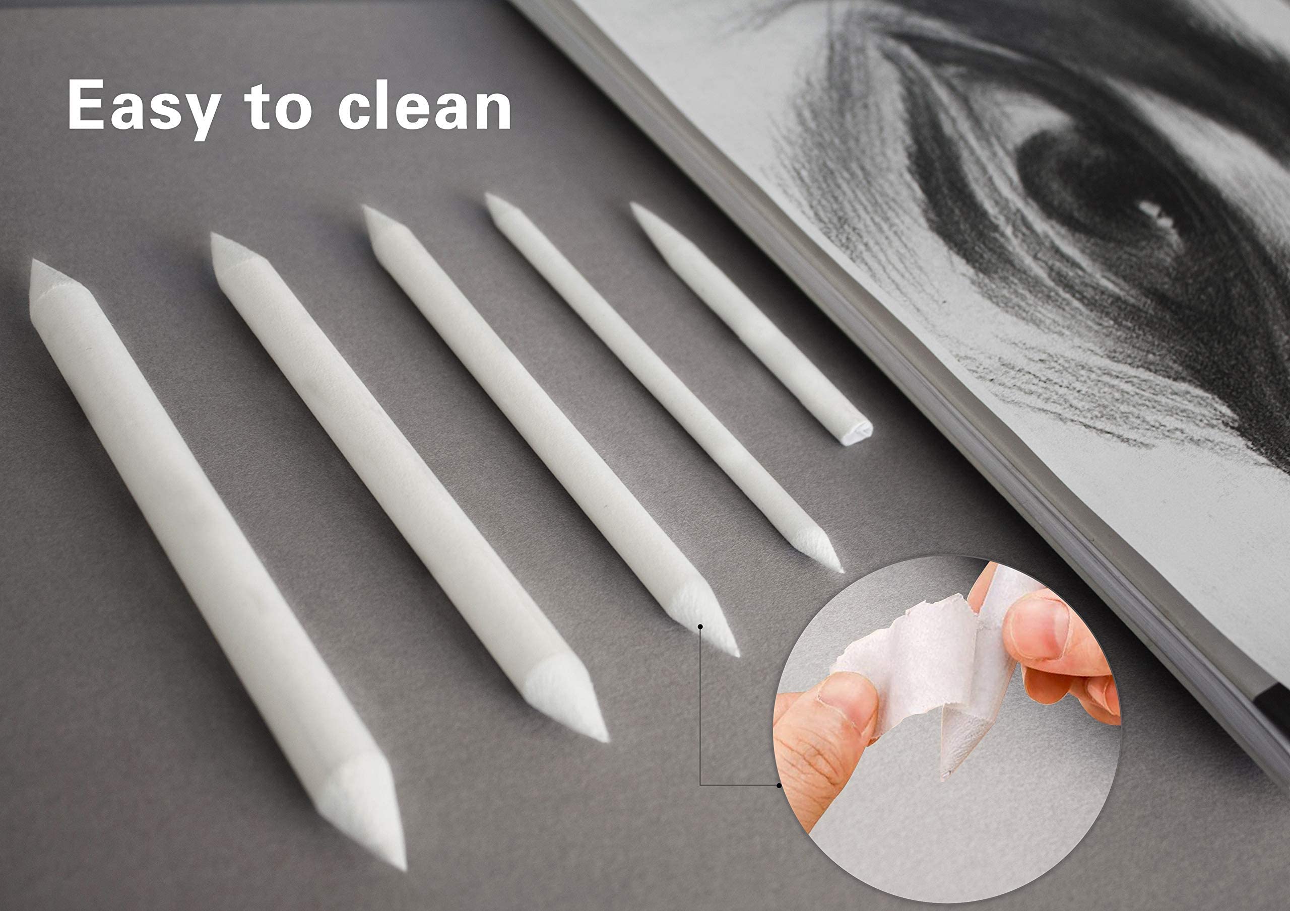 12 PCS Blending Stumps and Tortillions Paper Art Blenders with Sandpaper Pencil Sharpener Pointer for Student Artist Charcoal Sketch Drawing Tools