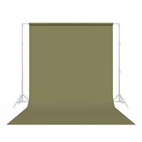 Savage Seamless Paper Photography Backdrop - Color #34 Olive Green, Size 107 Inches Wide x 36 Feet Long, Backdrop for YouTube Videos, Streaming, Interviews and Portraits - Made in USA