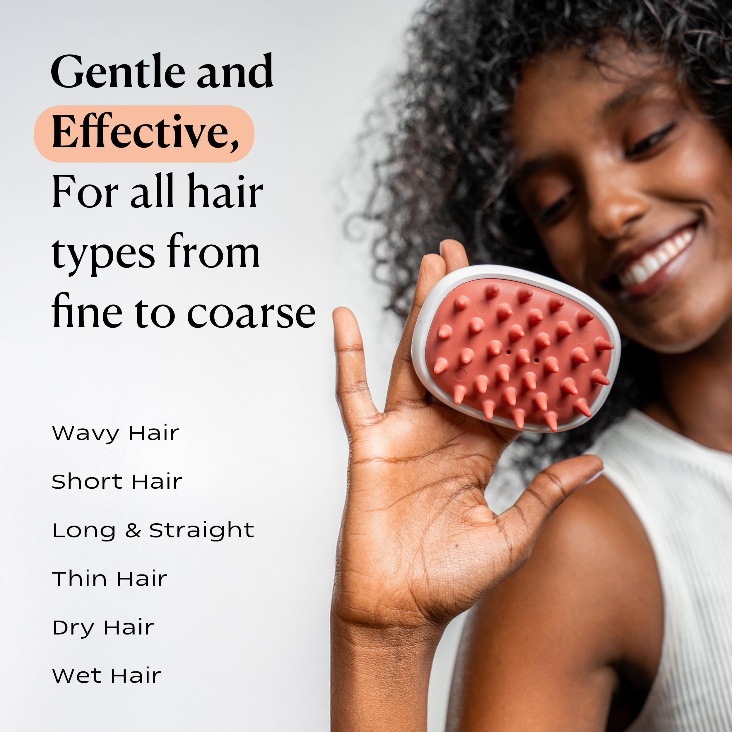 KAMEDIS Scalp Massager Shampoo Brush: Soft Silicone Scalp Exfoliator, Soothes Dry Scalp and Hair, & Scrubs Away Dandruff