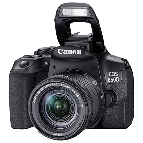 Camera Bundle for Canon EOS 850D / Rebel T8i DSLR Camera with EF-S 18-55mm f/4-5.6 is STM + Microphone with Video Kit Accessories (32GB, Tripod, Flash, and More)