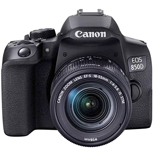 Camera Bundle for Canon EOS 850D / Rebel T8i DSLR Camera with EF-S 18-55mm f/4-5.6 is STM + Microphone with Video Kit Accessories (32GB, Tripod, Flash, and More)
