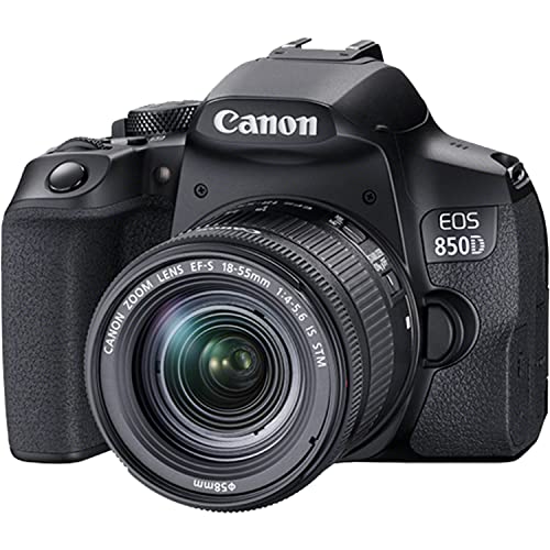 Camera Bundle for Canon EOS 850D / Rebel T8i DSLR Camera with EF-S 18-55mm f/4-5.6 is STM + Microphone with Video Kit Accessories (32GB, Tripod, Flash, and More)
