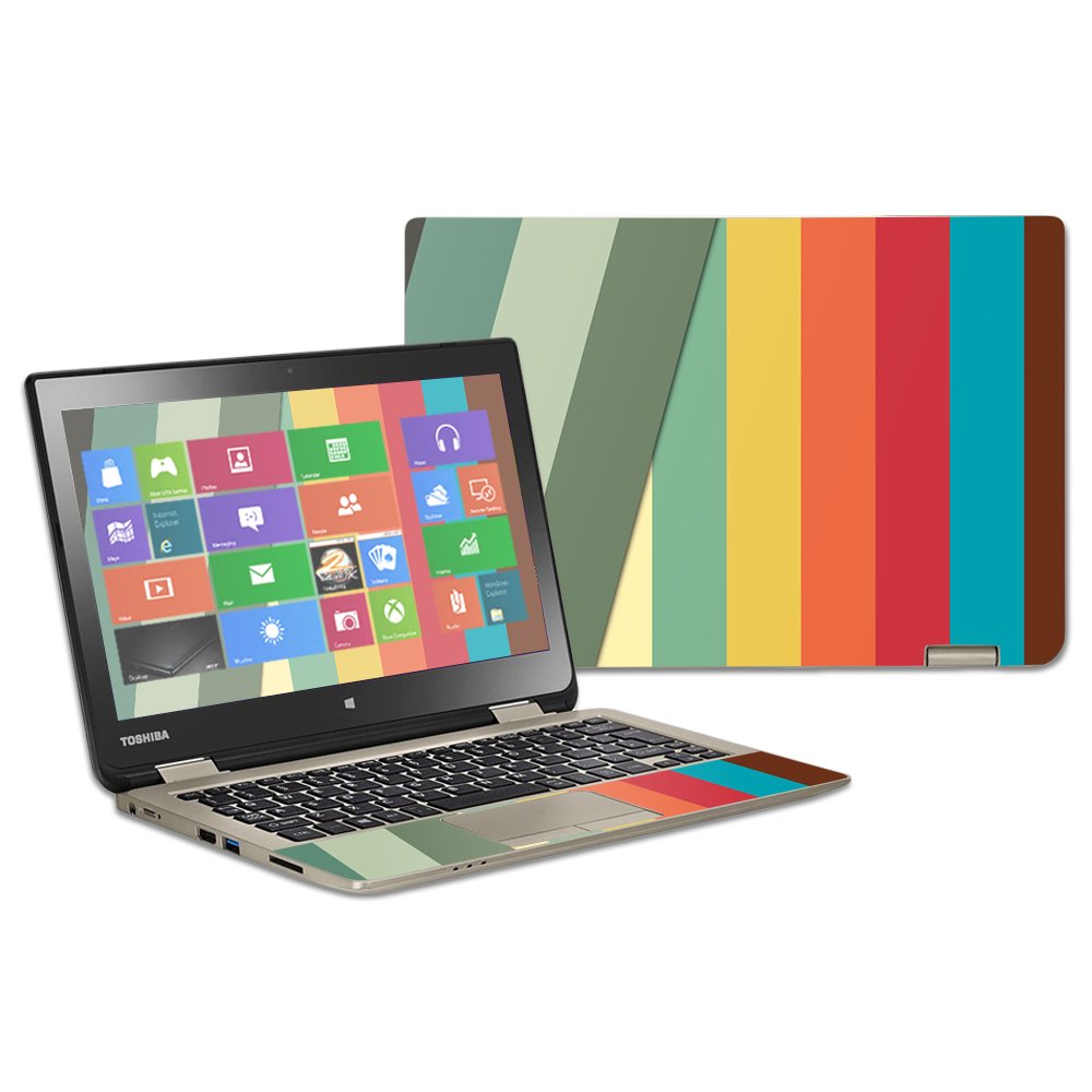 MightySkins Skin Compatible with Toshiba Satellite Radius 11 L15W-B 11.6" wrap Cover Sticker Skins Stripes