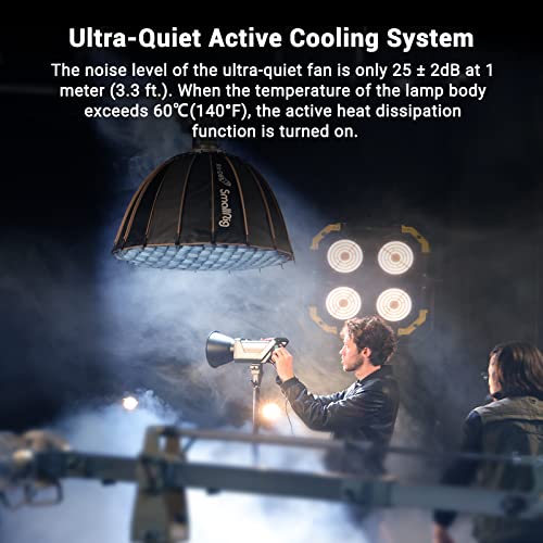 SmallRig RC 120B 120W Bi-Color Cob Video Light 52800Lux@1m 2700K-6500K On-Board and SmallGoGo App Control, TLCI 96+ CRI 95+,9 Lighting Effects Support AC Adapter & 14.4V/26V V-Mount Battery-3471