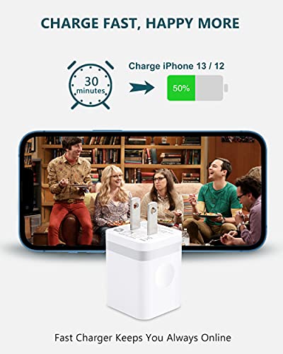 USB C Wall Charger Block 20W, ARCCRA 3-Pack USB-C PD Power Delivery Fast Type C Charging Block Brick Box Plug Adapter for iPhone 14 Pro Max 14 Plus 14 13 12 Pro Max Mini 11 XS XR X 8, iPad, AirPods