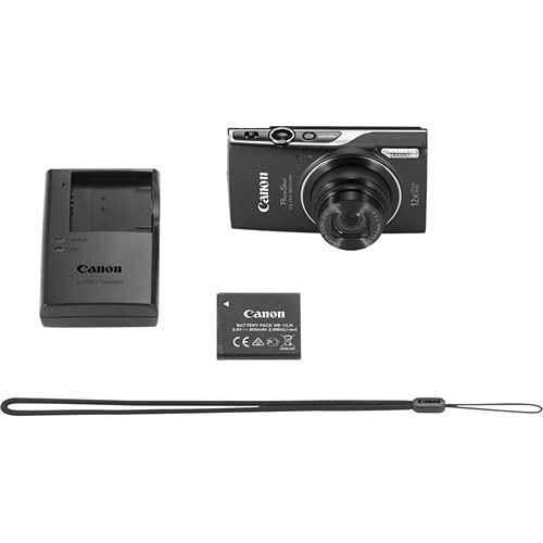 Canon PowerShot ELPH 360 HS Digital Point and Shoot Camera (Black) Bundle with 32 GB Memory Card and More (Renewed)