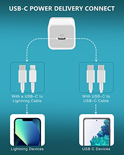 USB C Wall Charger Block 20W, ARCCRA 3-Pack USB-C PD Power Delivery Fast Type C Charging Block Brick Box Plug Adapter for iPhone 14 Pro Max 14 Plus 14 13 12 Pro Max Mini 11 XS XR X 8, iPad, AirPods