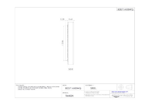 Timken 34306 Tapered Roller Bearing, Single Cone, Standard Tolerance, Straight Bore, Steel, Inch, 3.0625" ID, 0.9060" Width