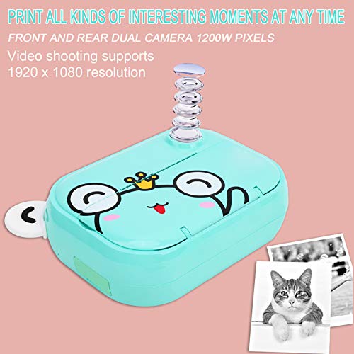 Mini Instant Camera, 2.4 Inch IPS Eye Protection Screen Selfie Camera with Rich and Interesting Filters Mini Educational Camera for Kids(Frog)