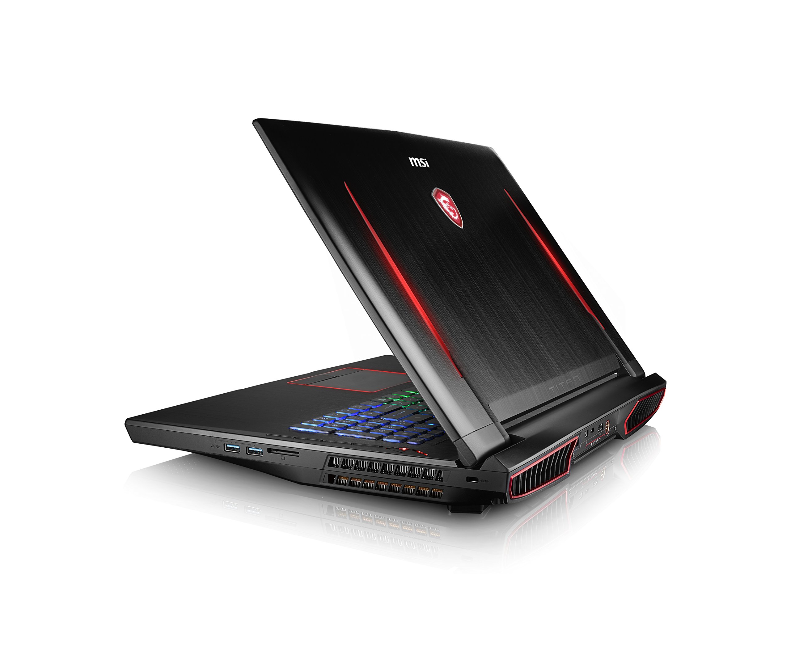 MSI GT73VR Titan PRO-1005 17.3" 120Hz 5ms Hardcore Gaming Laptop i7-7700HQ GTX 1080 8G 16GB 512GB SSD + 1TB, Black-Red