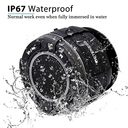 Retekess TR622 Shower Radio Bluetooth Speaker,Waterproof Wireless Bathroom FM with Suction Cup,Light Show, for Shower Beach Swimming