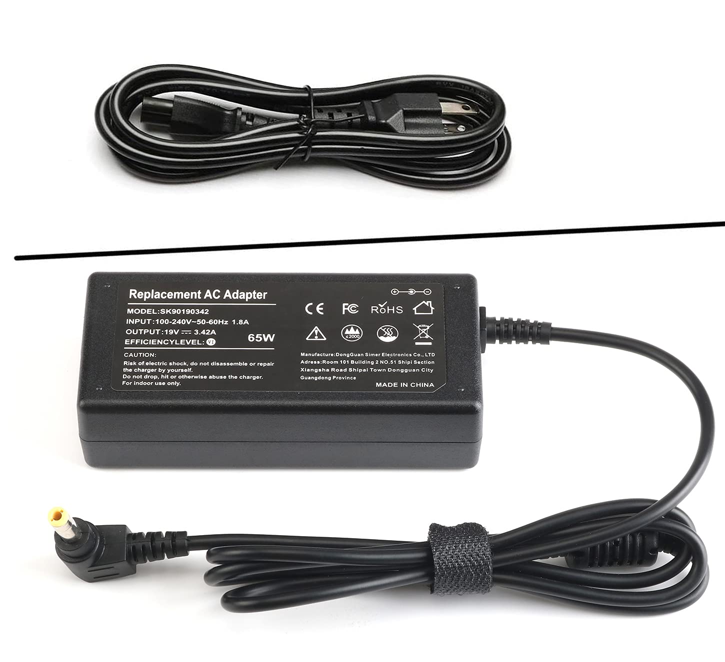 19V 3.42A Laptop Charger AC Adapter for Toshiba Satellite C50 C55 C55D C55T C655 C675 C850 L755 C855 L55 L655 L745 P50 Toshiba Portege Z30 Z930 Z830 Satellite Radius 11 14 15 Power Supply Cord