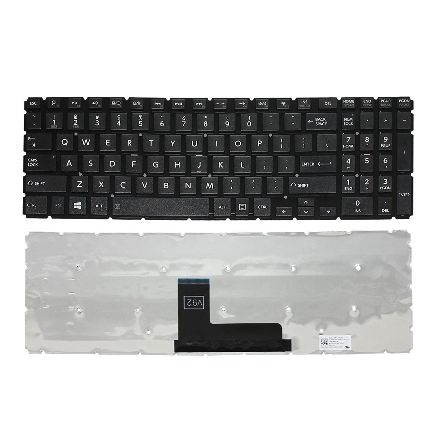 wangpeng® New US Black Keyboard for Toshiba Satellite Radius P50W-B