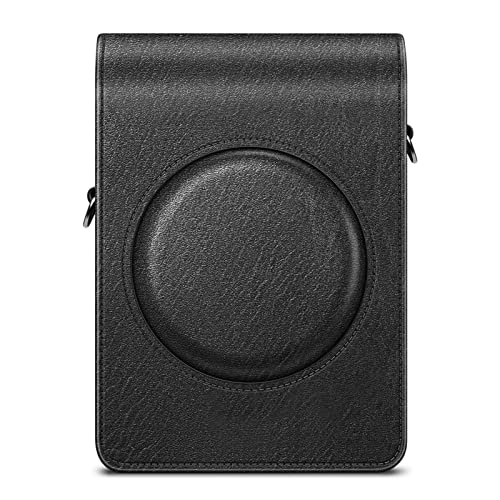 Fintie Protective Case for Fujifilm Instax Mini EVO Camera - Premium Vegan Leather Bag Cover with Removable Adjustable Strap, Vintage Black