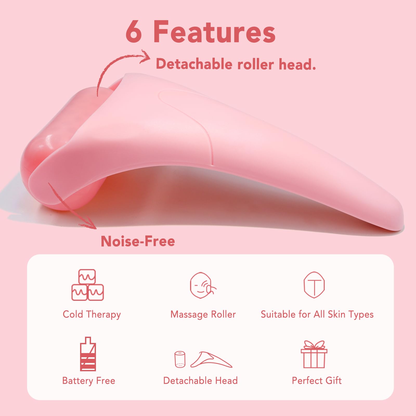 huefull Face Ice Roller Massage, Ice Roller for Face & Eye Puffiness Relief, Shrink Pores, and Tighten Skin, Skin Care Tool