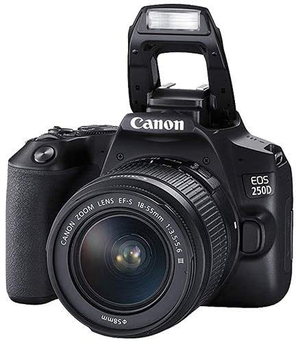 Canon EOS 250D / Rebel SL3 Kit with EF-S 18-55mm f/3.5-5.6 III Lens + Accessory Bundle + Model Electronics Cloth (Renewed)