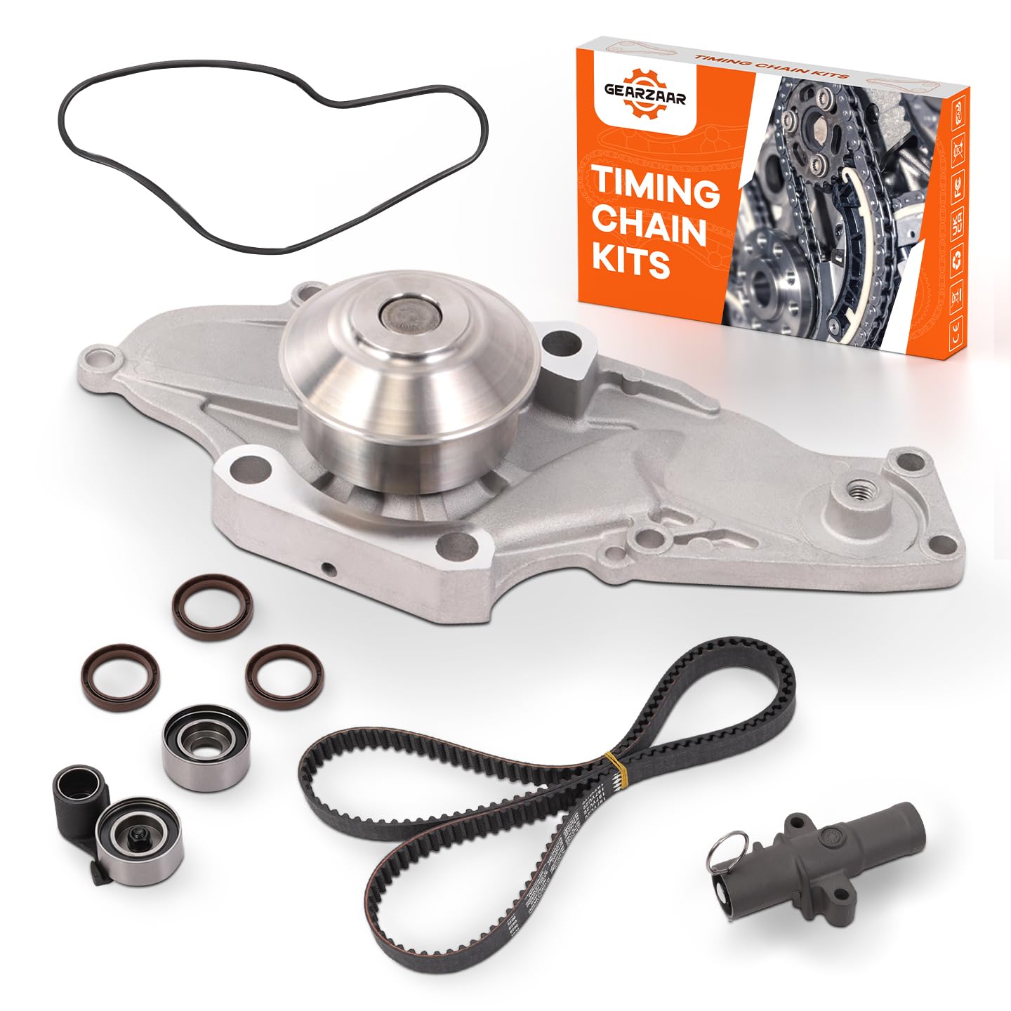 GEARZAAR Timing Belt Kit, With Water Pump Timing Belt Kit Compatible for Honda Accord Odyssey Pilot Ridgeline Acura MDX RL TL 3.0L 3.2L 3.5L 3.7L. Replace# TCKWP329 TKH-002 19200-RDV-J01 14510-RCA-A01