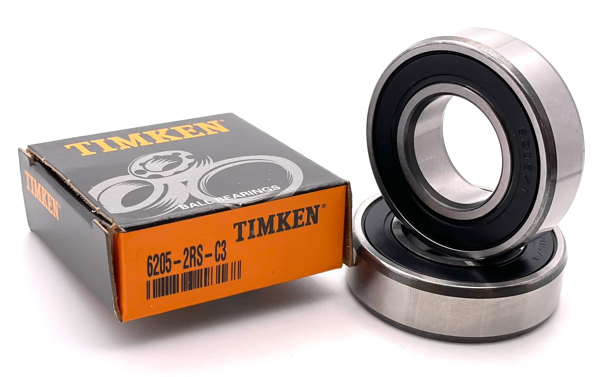 2PACK TIMKEN 6205-2RSC3 Double Rubber Seal Bearings 25x52x15mm Pre-Lubricated and Stable Performance and Cost Effective Deep Groove Ball Bearings