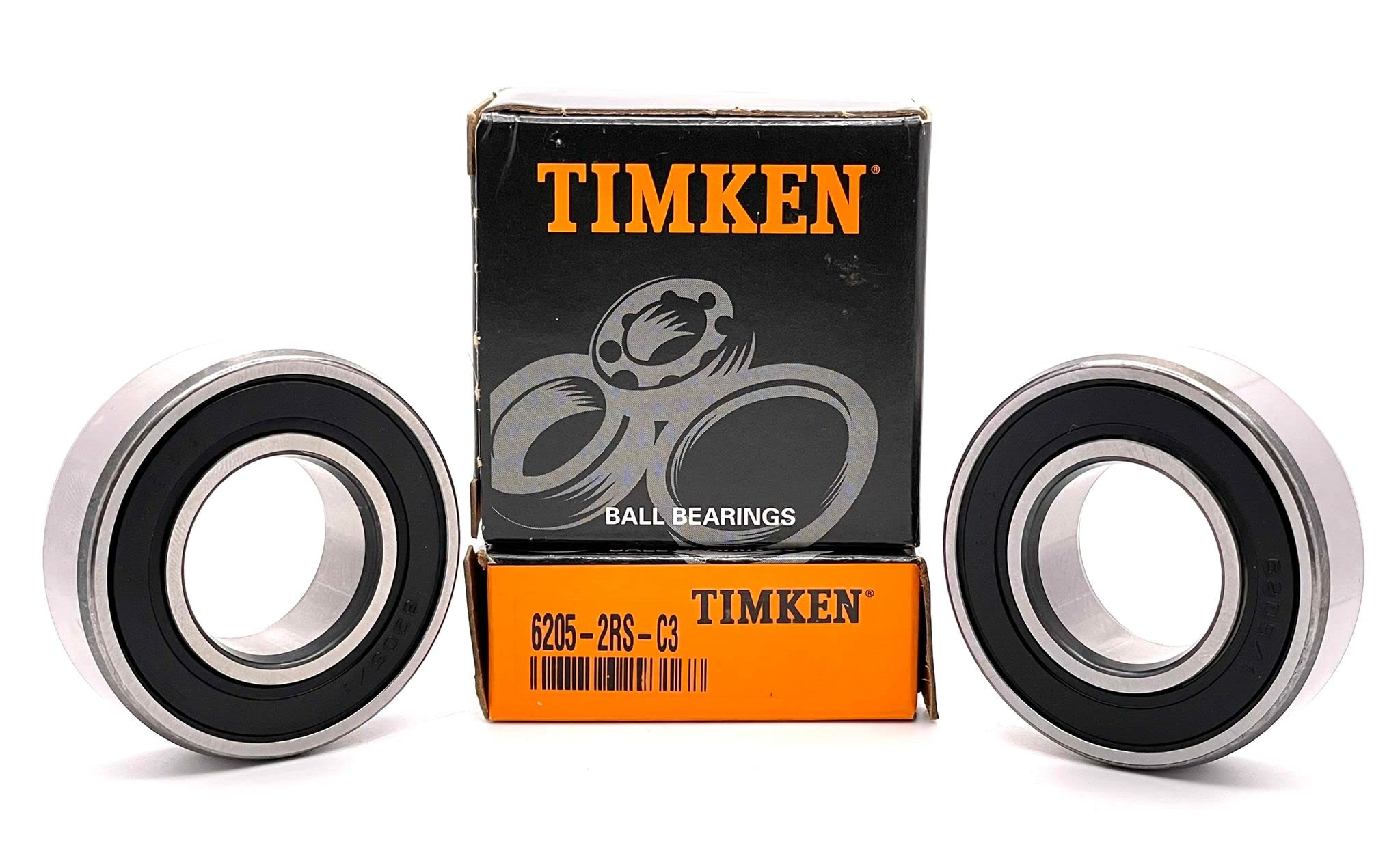 2PACK TIMKEN 6205-2RSC3 Double Rubber Seal Bearings 25x52x15mm Pre-Lubricated and Stable Performance and Cost Effective Deep Groove Ball Bearings
