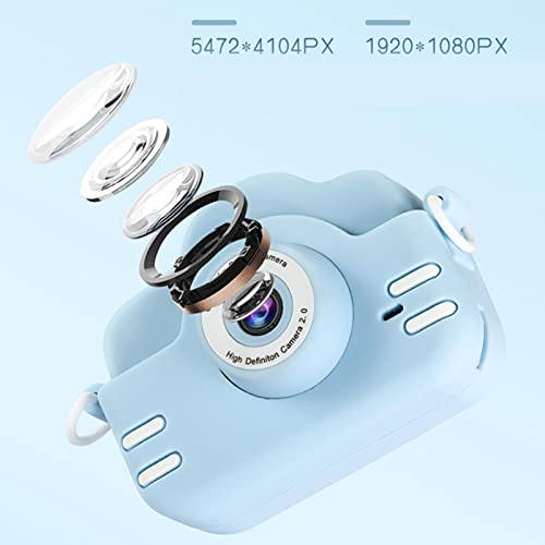 VGEBY Kids Camera, Cartoon Cute Kids Digital Camera Children Multilanguage DV Camera for Boys Girls(Blue)