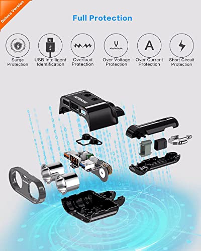 SUPERONE 150W 2-Socket Cigarette Lighter Splitter Power Adapter, USB C Car Charger with 20W Power Delivery 3.0 & QC 3.0 for iPhone 14 Pro Max/13/12/11/11 Pro/X/8/7, Samsung, Google Pixel and More