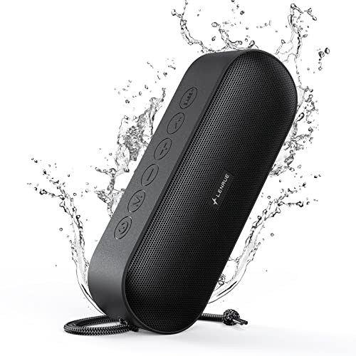 LENRUE 2022 Upgraded Portable Bluetooth Speakers, IPX7 Waterproof Wireless Speaker with 20W Stereo Sound, Rich Bass, 20H Playtime, Built-in Mic, TF Card Port, Outdoor Speaker for Party Pool Camping