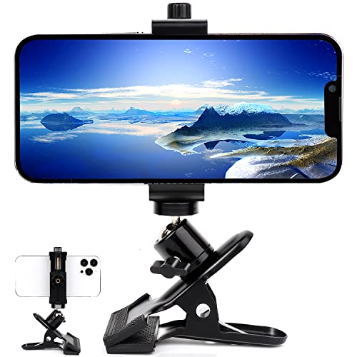 Mippko Clip Clamp Phone Holder,Compatible with 3.5~7.5 inch iPhone/Samsung Galaxy/Nexus/HTC/LG/Huawei/Smart Phones, 360°Adjustment Mount No Any Tools Drilling