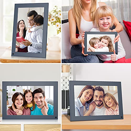 FULLJA 10 inch WIFI Digital Picture Frame Touch Screen IPS HD Display, Smart Digital Photo Frame, 16GB Storage, Auto-Rotate, Motion Sensor, Share Photos and Videos via iOS or Android App, Email, Cloud