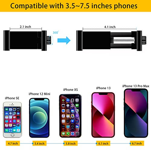 Mippko Clip Clamp Phone Holder,Compatible with 3.5~7.5 inch iPhone/Samsung Galaxy/Nexus/HTC/LG/Huawei/Smart Phones, 360°Adjustment Mount No Any Tools Drilling