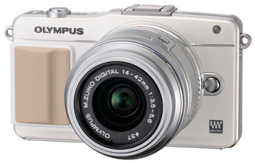 Olympus E-PM2 16MP Mirrorless Digital Camera with 14-42mm and 40-150mm Two Lens Kit (White) (Old Model)