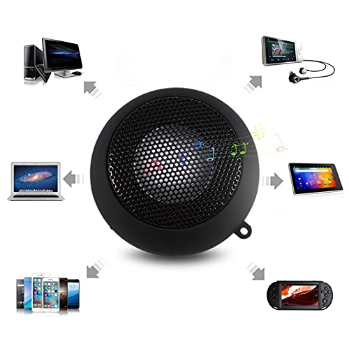 Qinlorgo Mini Speaker, Retractable Speaker with USB Charging Cable, 3.5mm Audio Interface Portable Speaker for MP3, MP4, MP5, Mobile Phones, Computers(Black, 12)