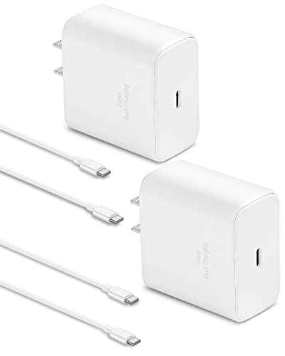 45W USB-C S22 Ultra Charger, 2 Pack Super Fast Charger Block with 5FT Type C Android Phone Cable Fast Charging for Samsung Galaxy Charger S22 Ultra/S22/S22+/S21/S21+/S21 Ultra/S20/S20+/S20 Ultra