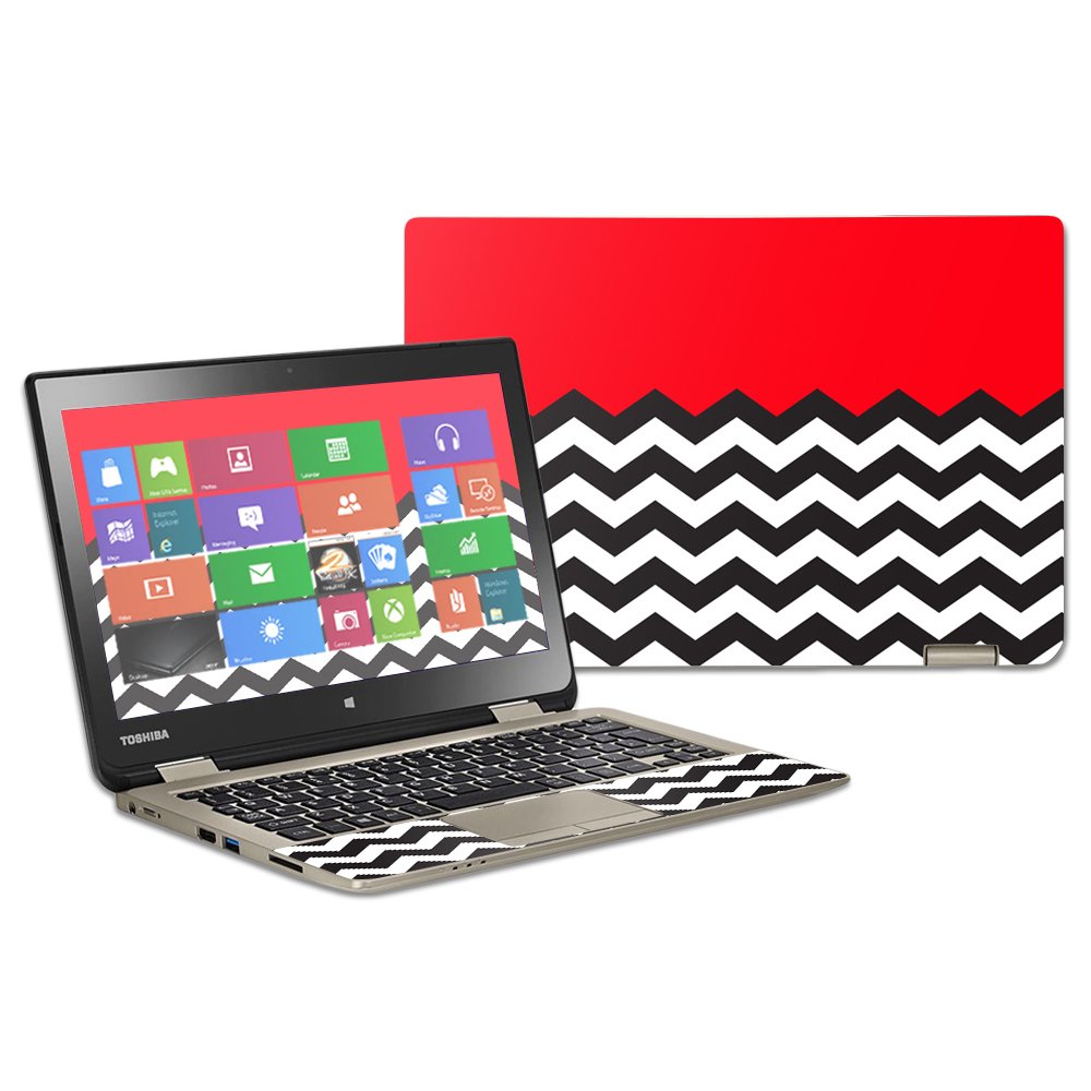 MightySkins Skin Compatible with Toshiba Satellite Radius 11 L15W-B 11.6" wrap Cover Sticker Skins Red Chevron