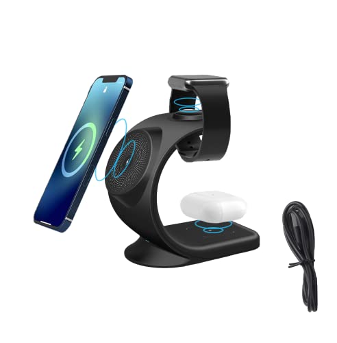 TASANLOGEN 3 in 1 Wireless Charging Station ďźSpace SavingďźFast Charging Stations with iPhone 14 13 12 /Pro Max/Plus/Pro/Mini,iWatch 8/7/SE/6/5/4/3/2,Airpods pro/3/2