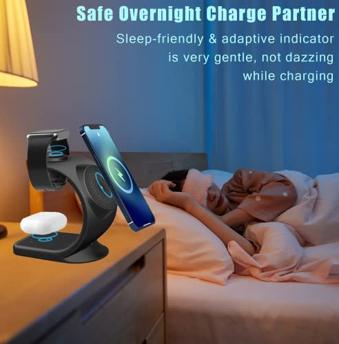 TASANLOGEN 3 in 1 Wireless Charging Station ,Space Saving,Fast Charging Stations with iPhone 14 13 12 /Pro Max/Plus/Pro/Mini,iWatch 8/7/SE/6/5/4/3/2,Airpods pro/3/2